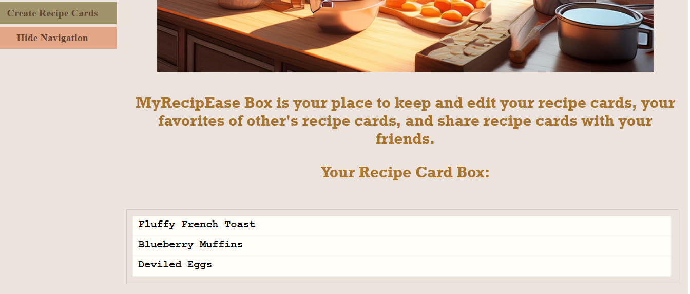 Help – MyRecipEase