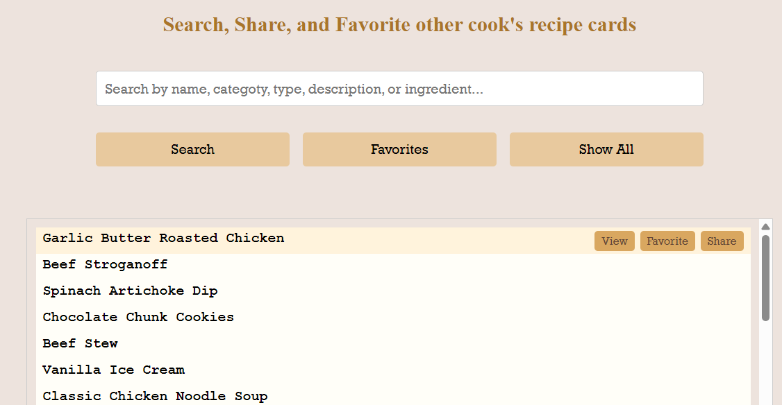 Help – MyRecipEase